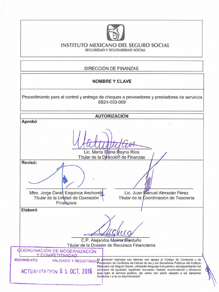 6B24-003-009 Proceso para El Control y Entrega de Cheque de Proveedores ...