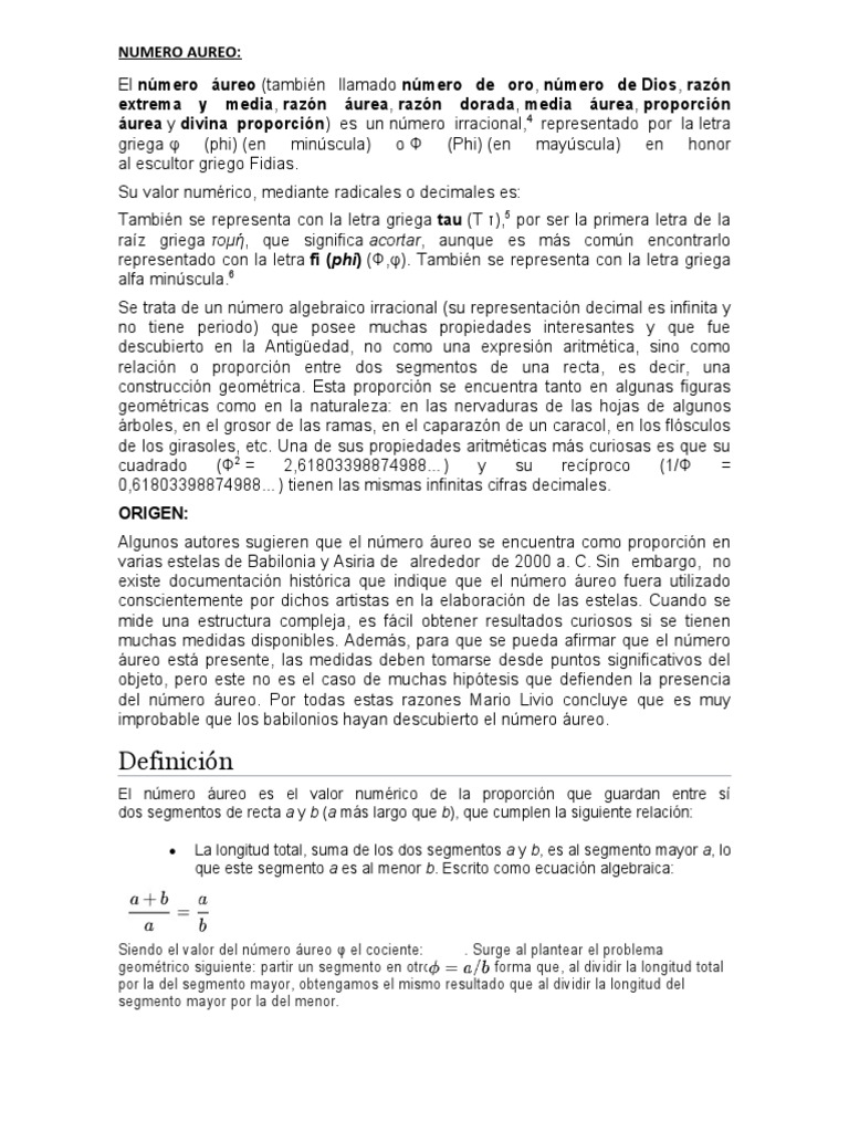Numero Aureo y Neperiano | PDF | Números | Conceptos matemáticos