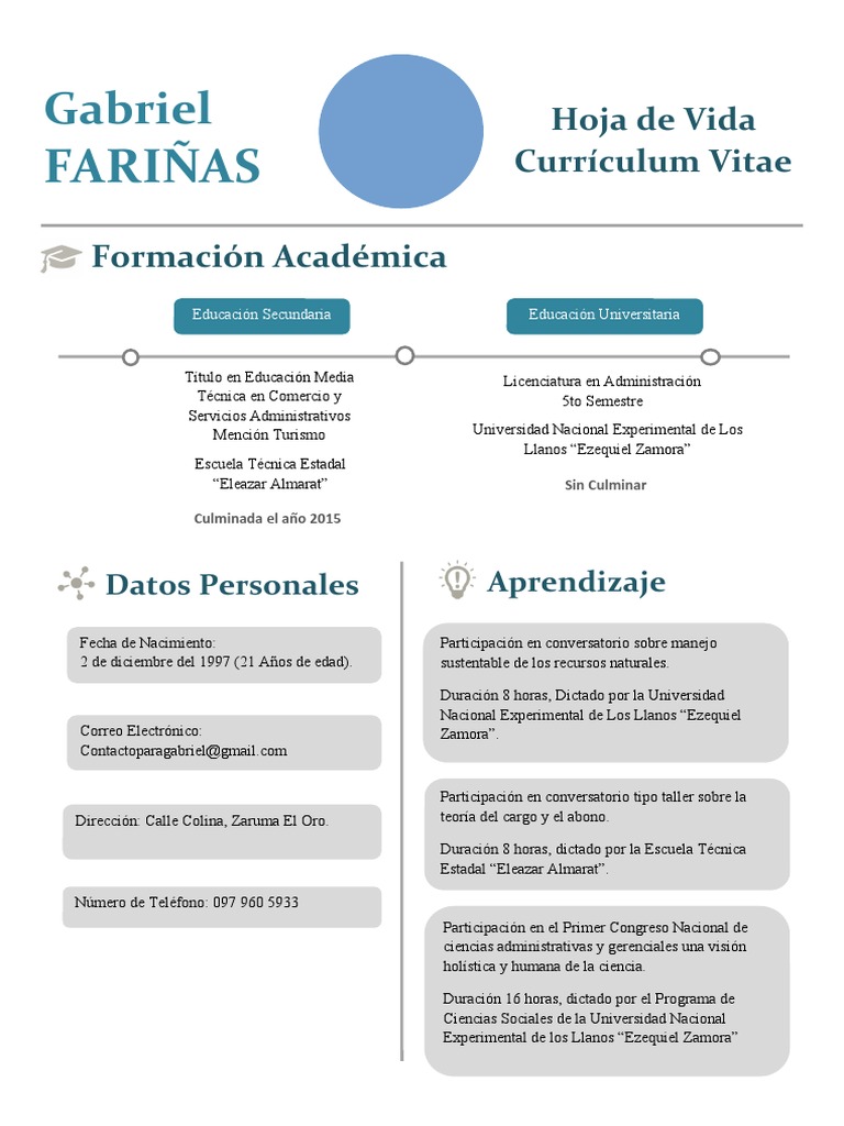 CV Gabriel Fariñs | PDF | Turismo