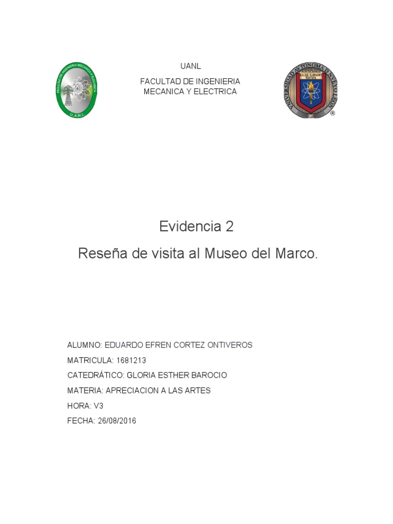 Reseña de visita al Museo de Arte Contemporáneo | PDF | Museo | Las artes
