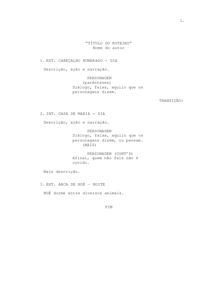 Template Roteiro de Cinema | PDF