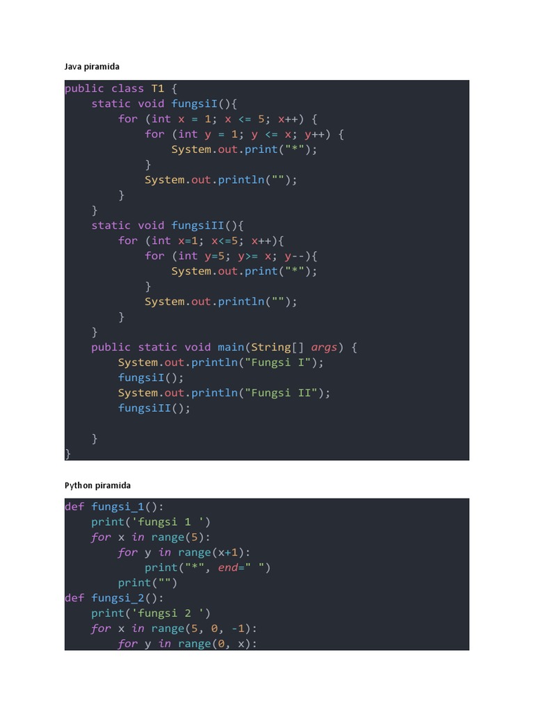 Piramida Java Dan Python | PDF