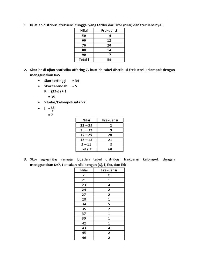 Analisis Distribusi Frekuensi | PDF