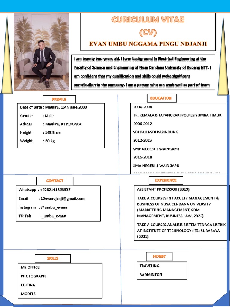 CV Evan Umbu Nggama Pingu Ndjanji | PDF