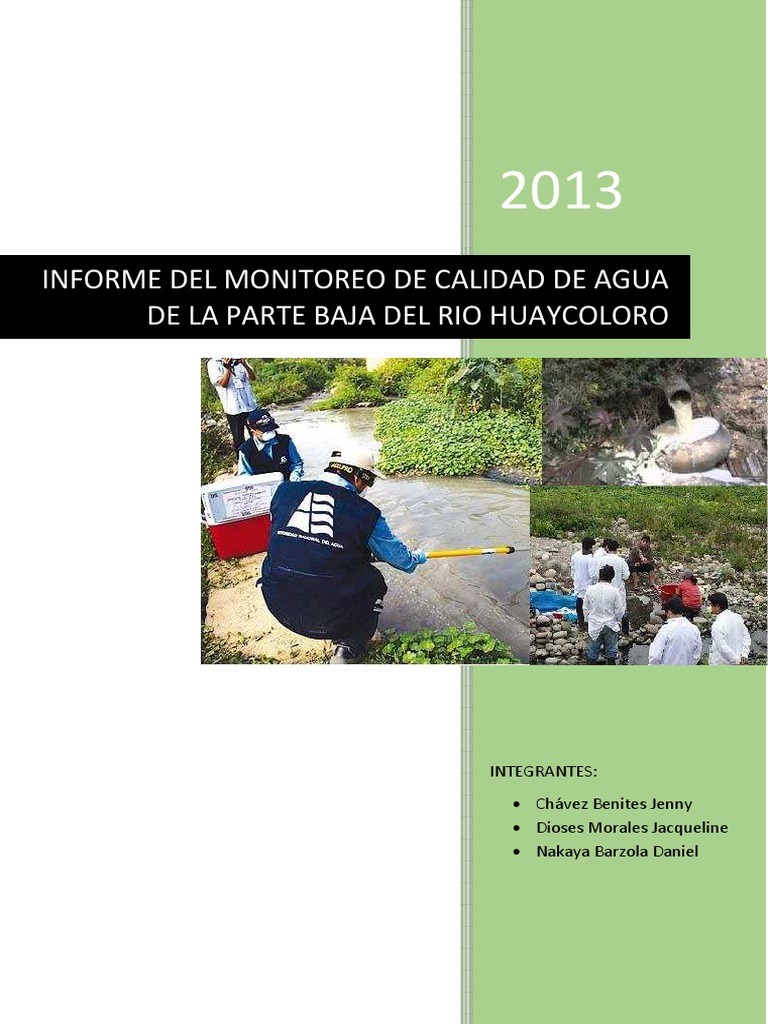 Monitoreo de La Calidad de Agua en El Ri | PDF | Agua | Medición
