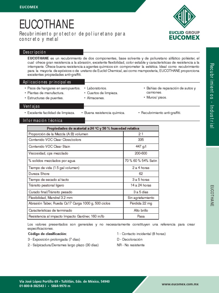 Recubrimiento EUCOTHANE: Protección Industrial | PDF | Hormigón ...