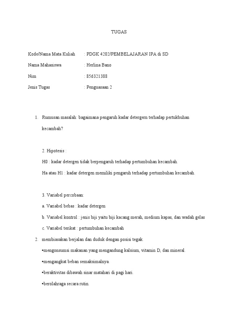 Tugas Ipa Tiga PG | PDF