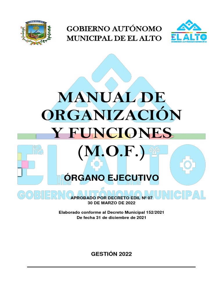 Mof 2022 | PDF | Gobierno local | Institución
