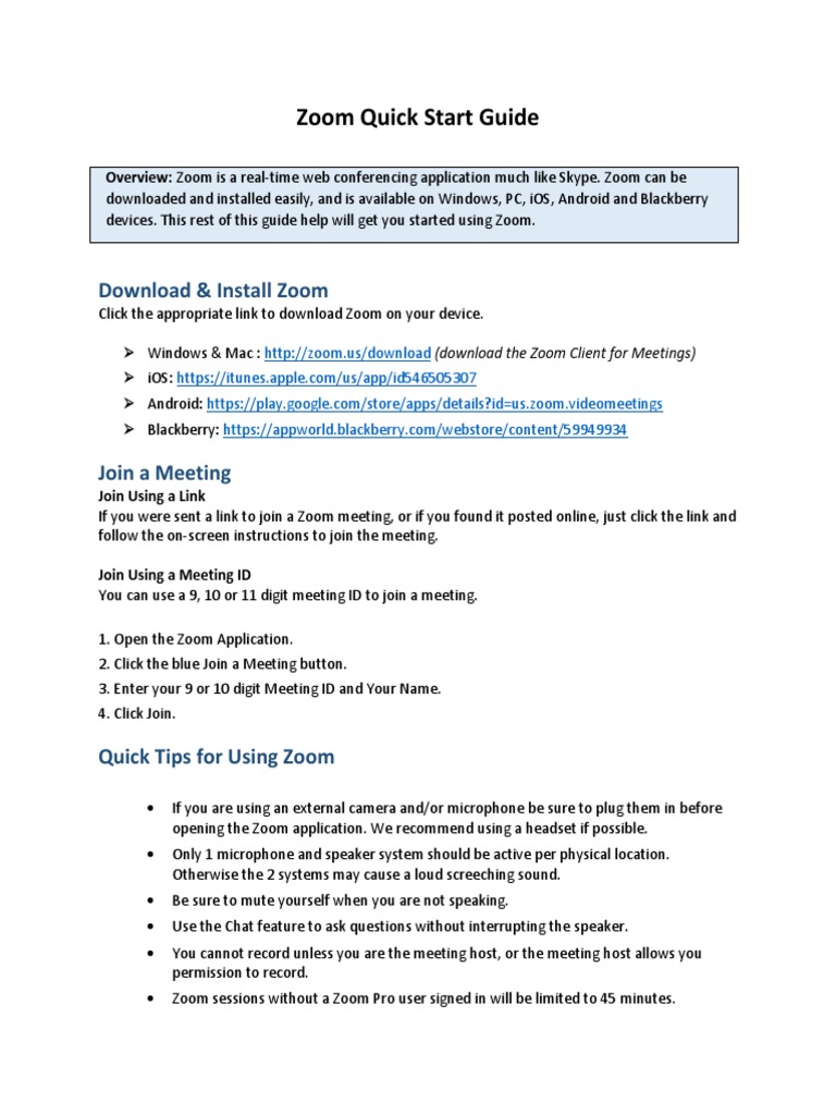 Zoom Quick Start Guide | PDF
