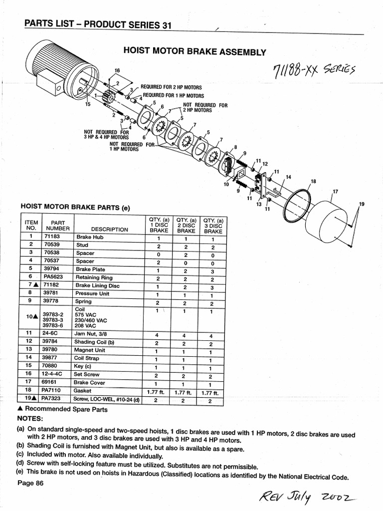 Motor Brake Assembly | PDF