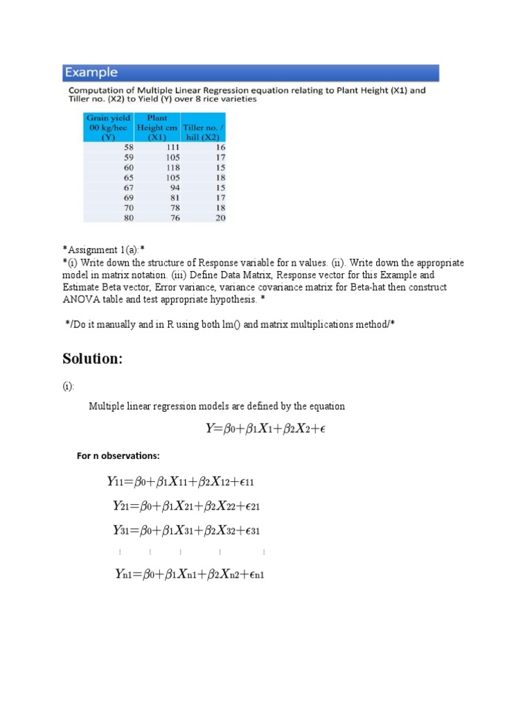 Assignment 2 | PDF | Variance | Errors And Residuals