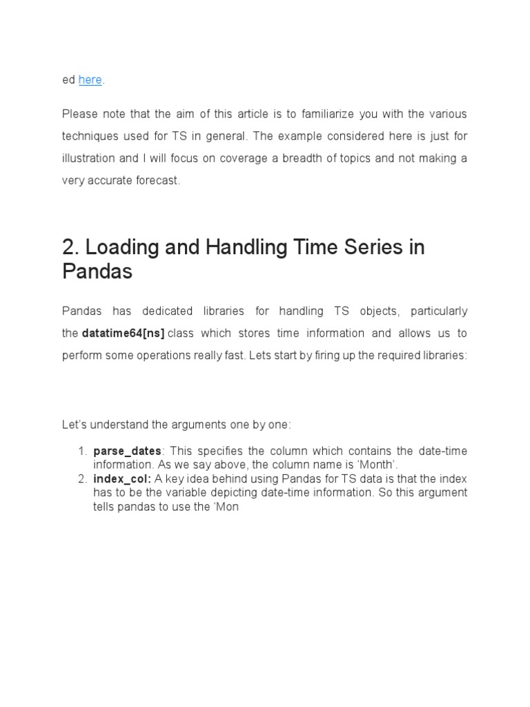Loading And Handling Time Series In Pandas PDF