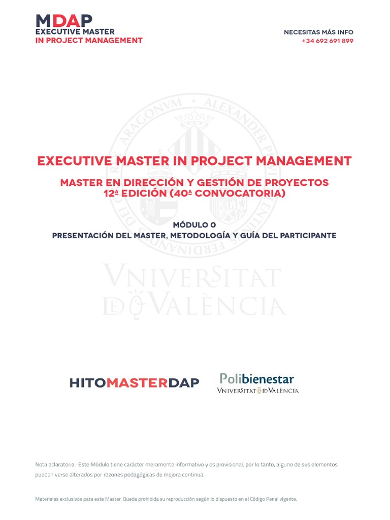 Modulo 0 Del Executive Master in Project Management | PDF | Gestión de ...