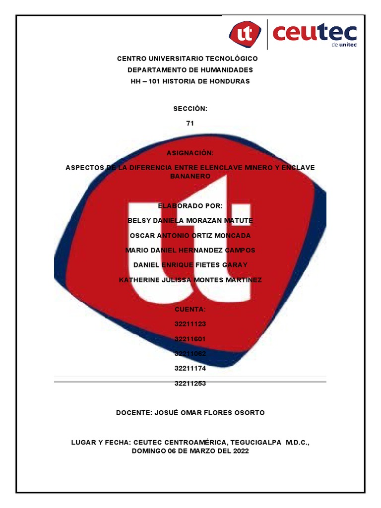 Enclave Minero y Bananero (Tabla Comparativa) | PDF | Honduras ...