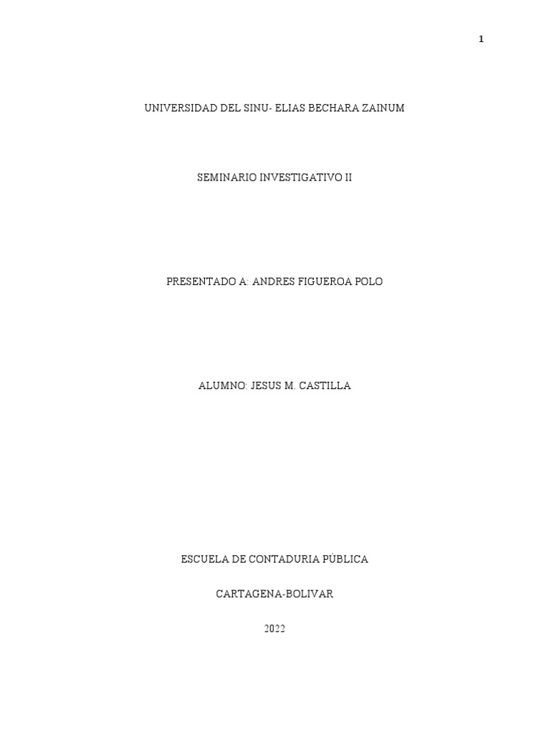 Universidad Del Sinu. Trabajo Seminario | PDF | Science