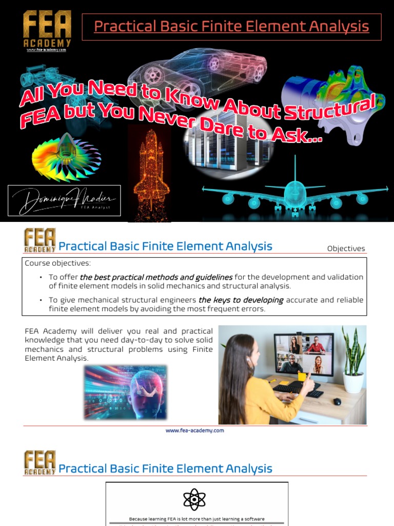 FEA-Academy Courses - Practical Basic FEA - 6-Lectures | PDF | Finite Element Method ...
