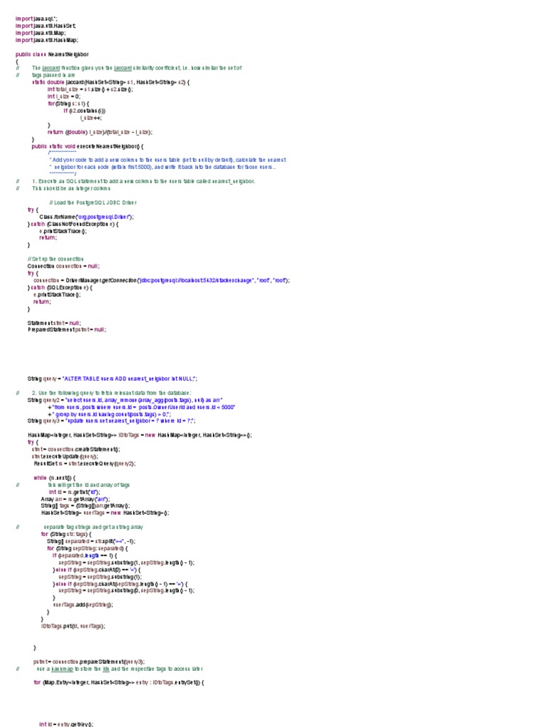 Nearestneighbor | PDF | String (Computer Science) | Postgre Sql