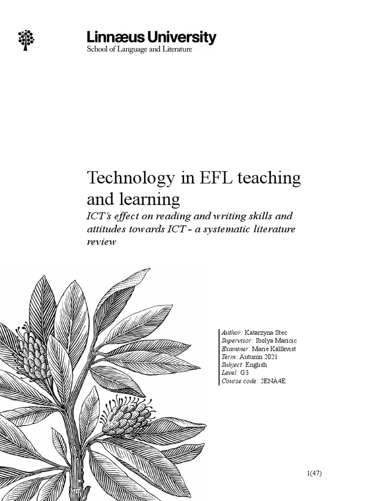 Technology in EFL Teaching and Learning | PDF | Educational Technology ...