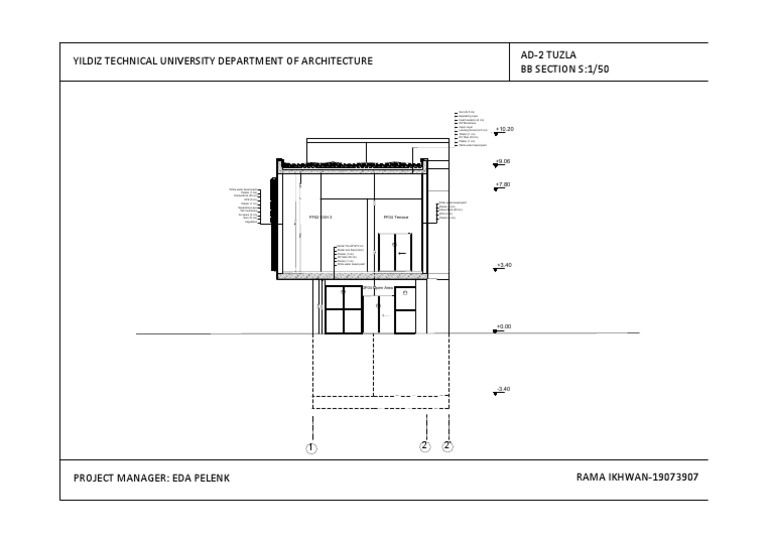 Building Section Detail for AD-2 Tuzla Project Depicting Foundation ...