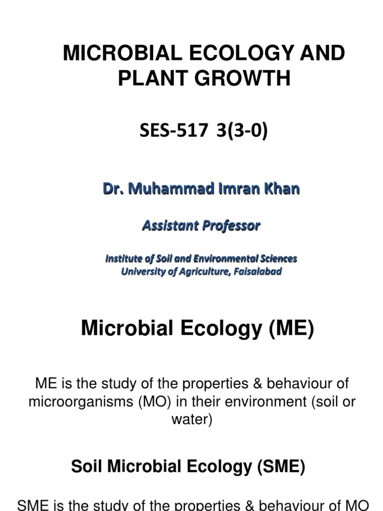 Microbial Ecology-I (Lecture 5) | PDF | Soil | Bacteria