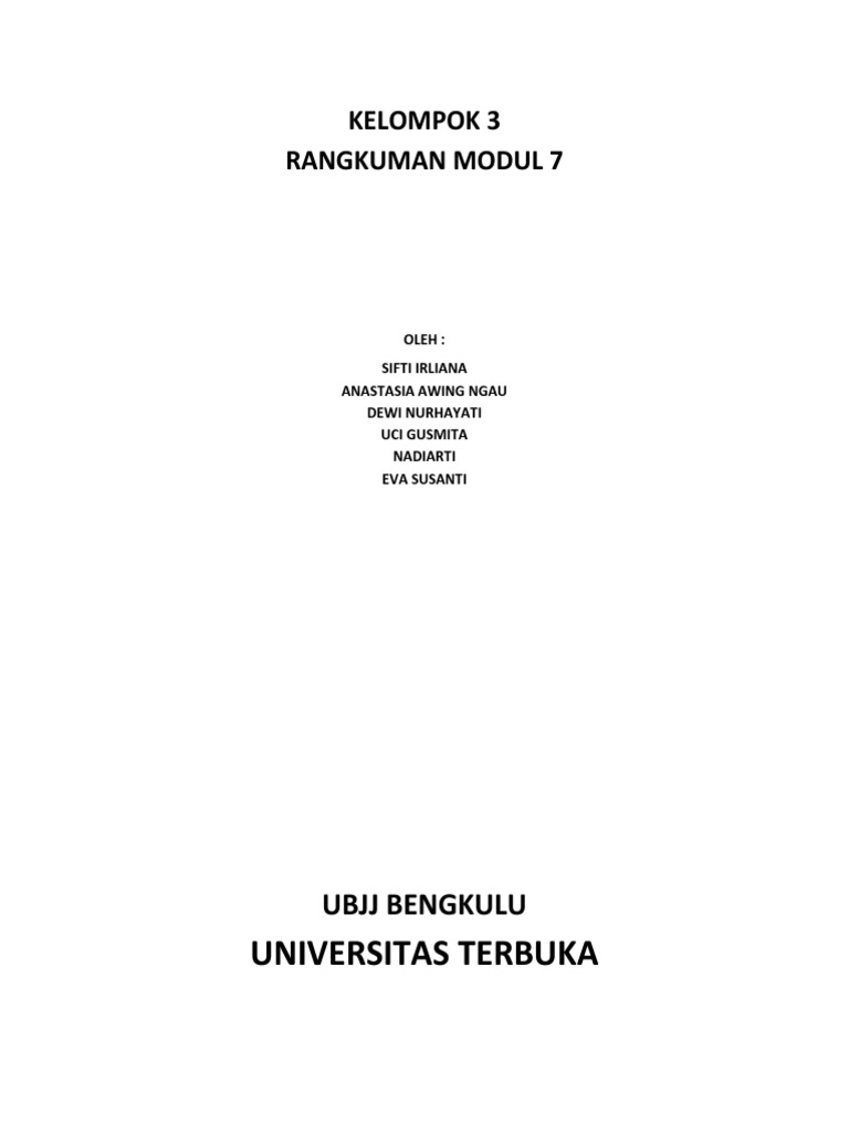 Rangkuman Modul 7 Kelompok 3 | PDF