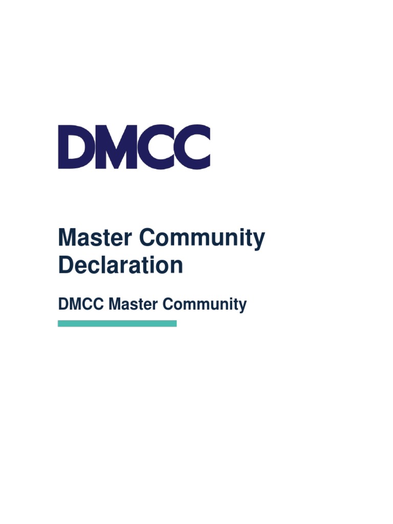 DMCC Master Community Declaration - June 2018-Update | PDF | Lease ... DMCC Master Community Declaration - June 2018-Update | PDF | Lease ...