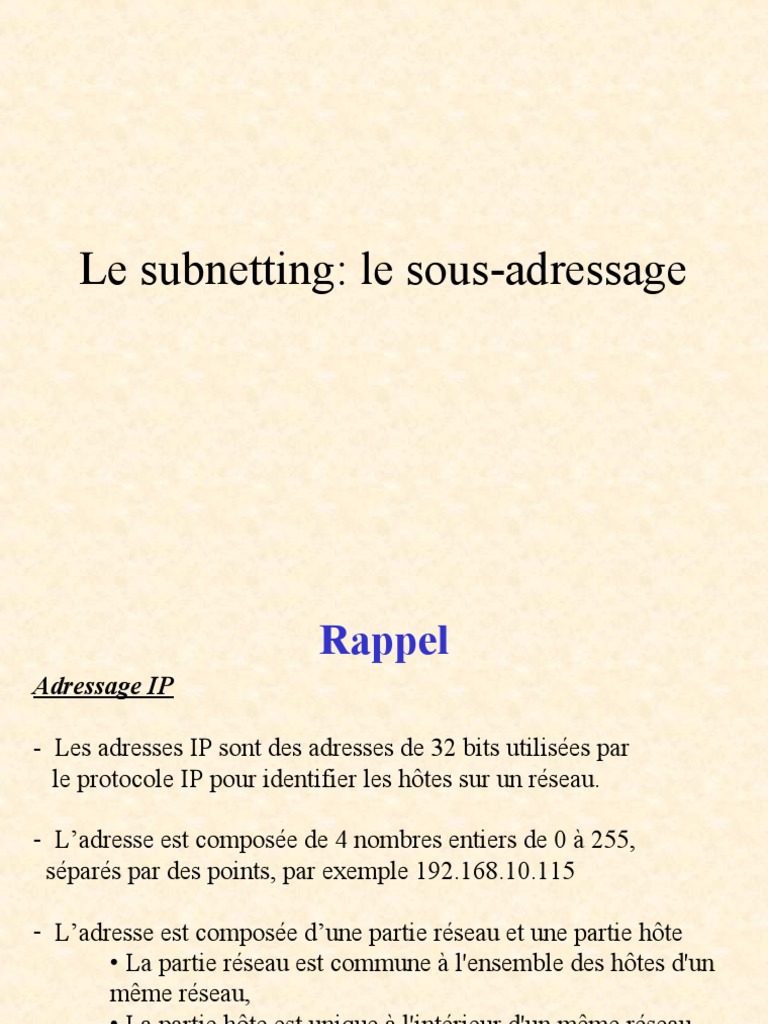 Adressage IP Cours | PDF | Adresse IP | Protocoles réseau