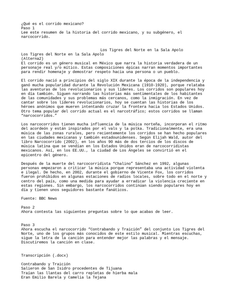 Historia y significado del corrido mexicano | PDF | Corrido | México