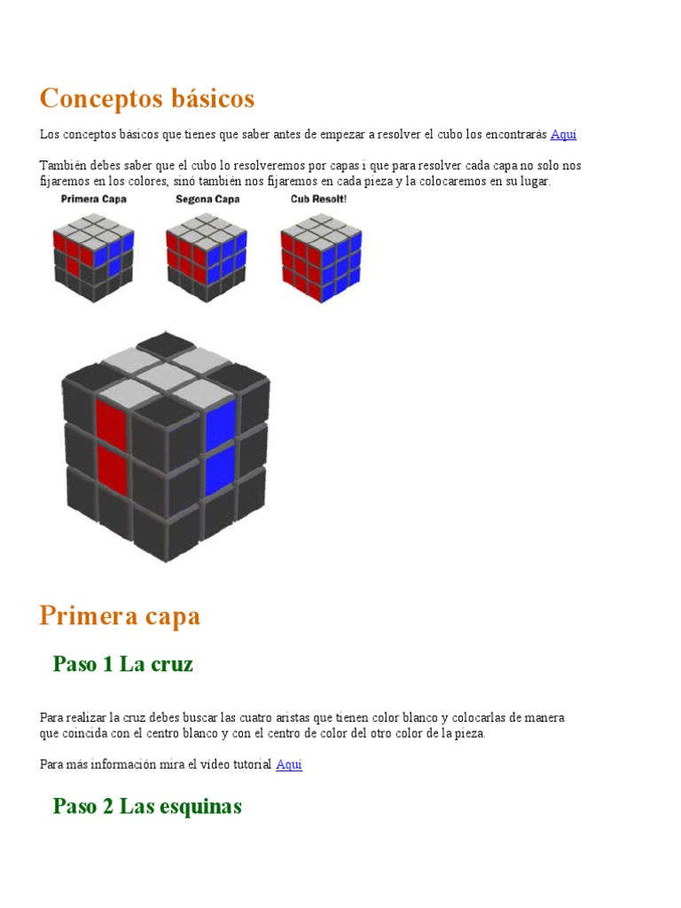 Guía para Resolver el Cubo Rubik | PDF