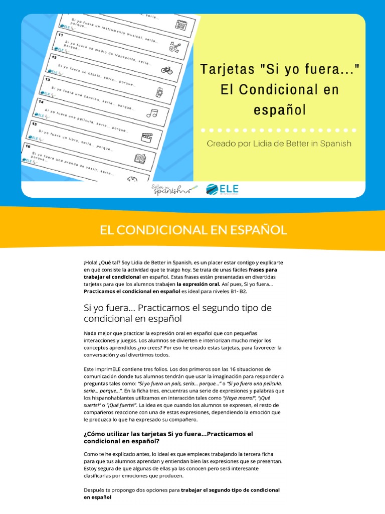 1564573155el Condicional en Espanol - ELEInternacionalpdf | PDF | Poesía