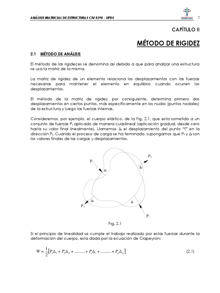 Capítulo II - Método de Rigidez | PDF | Matriz (Matemáticas) | Rigidez