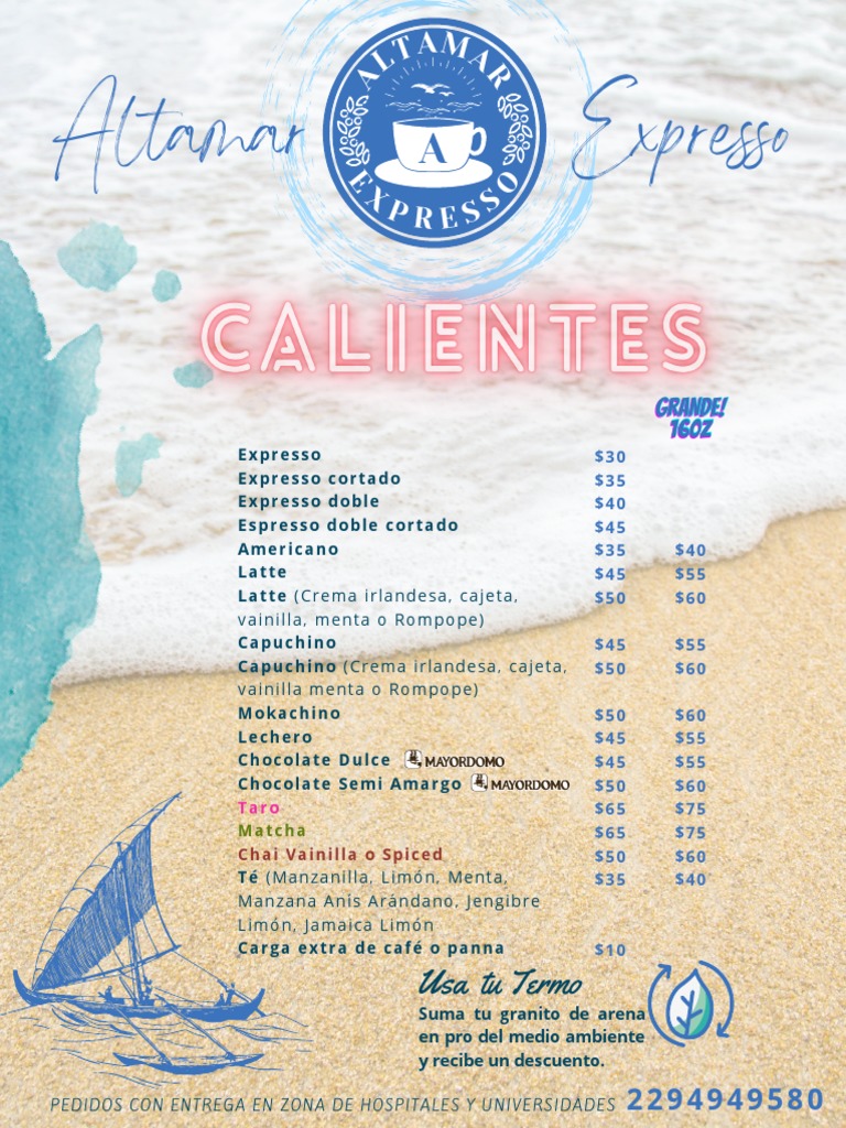 Menú Altamar | PDF | Cocina latinoamericana | Preparación de comida y ...