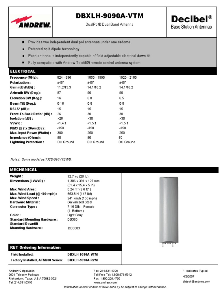 DBXLH 9090a VTM | PDF | Antenna (Radio) | Electronics