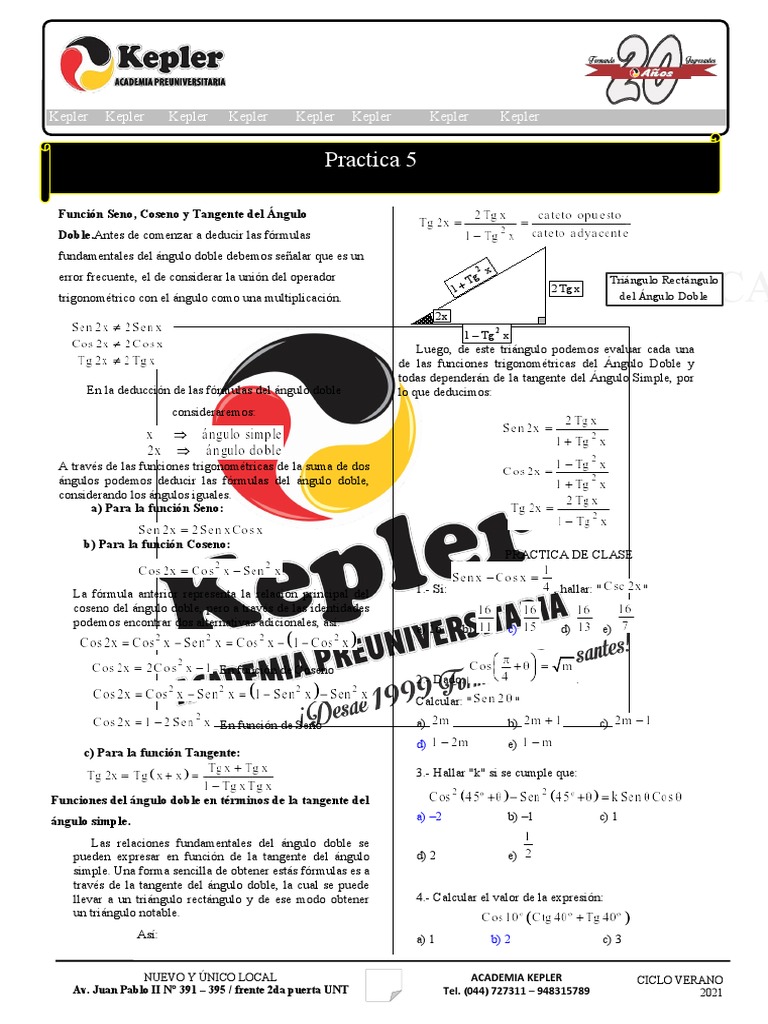 Practica 4 de Trigonometria 5 | PDF | Trigonometría | Funciones trigonométricas