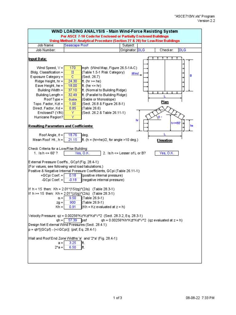 ASCE710W - Wind Analysis | PDF | Windward And Leeward | Civil Engineering