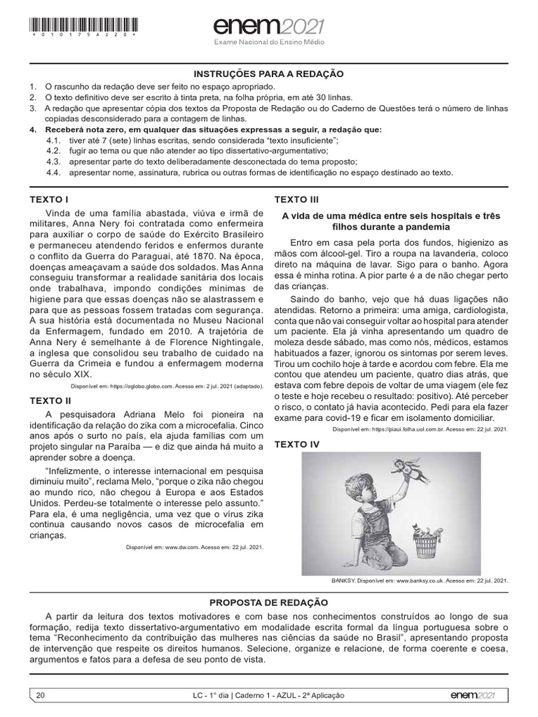 Proposta ENEM 2021 PPL | PDF