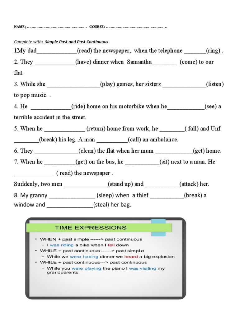 Past Simple VS Past Continuous | PDF