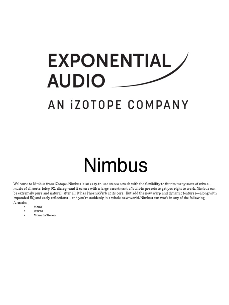 Nimbus User Guide | PDF | Equalization (Audio) | Button (Computing)