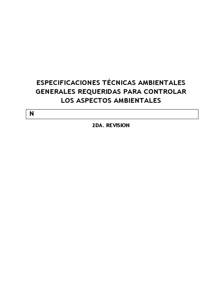 Espec Tecnicas-Ambientales de Control-2022 | PDF | Residuos | Agua