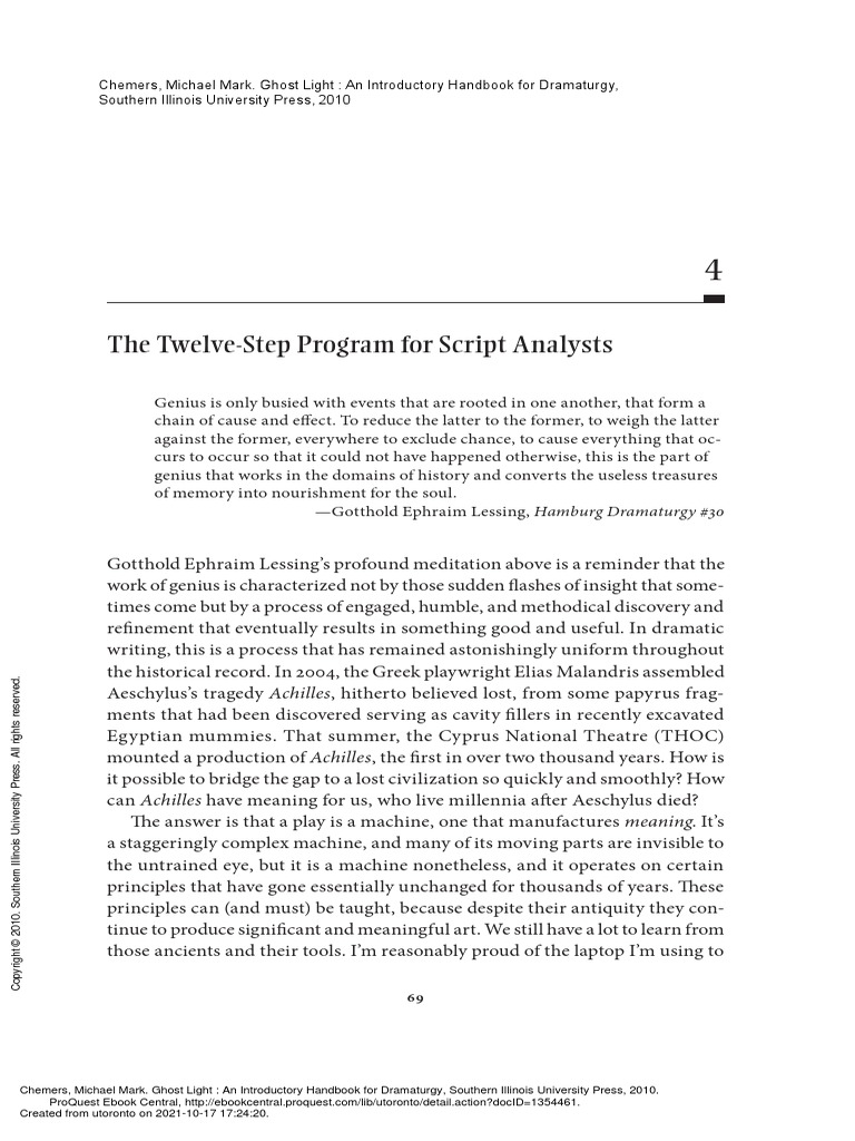 Chemers Script Analysis | PDF | Hamlet | Theatre