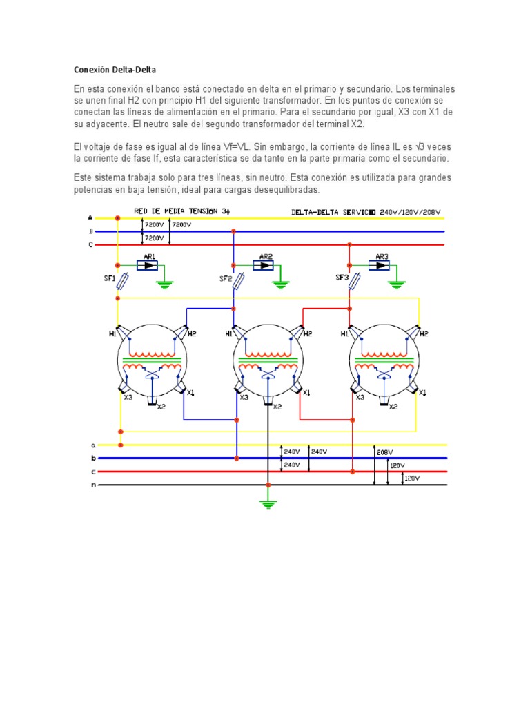 Conexión de Transformadores | PDF | Corriente eléctrica | Transformador