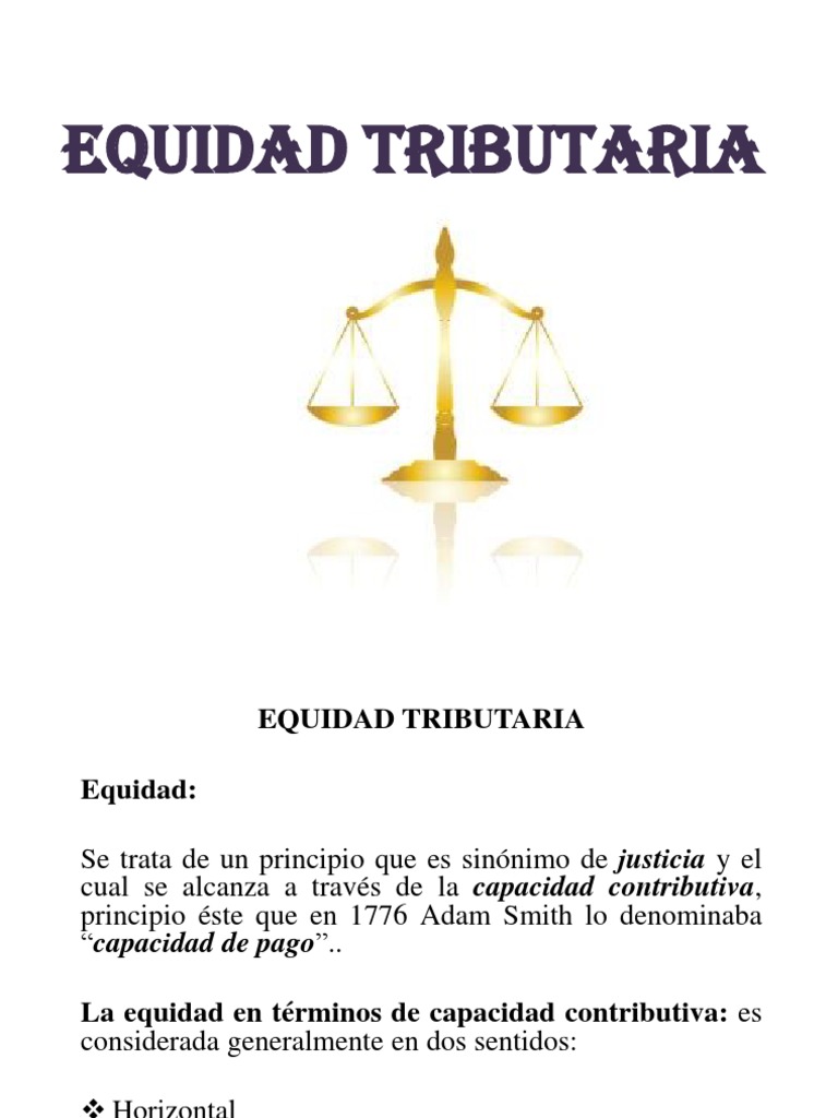 Equidad Tributaria y Capacidad Contributiva | PDF | Impuestos | Economias
