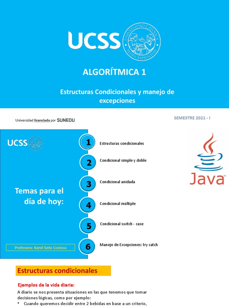 Conceptos Estruc Condicionales | PDF | Lenguaje de programación | Java (lenguaje de programación)