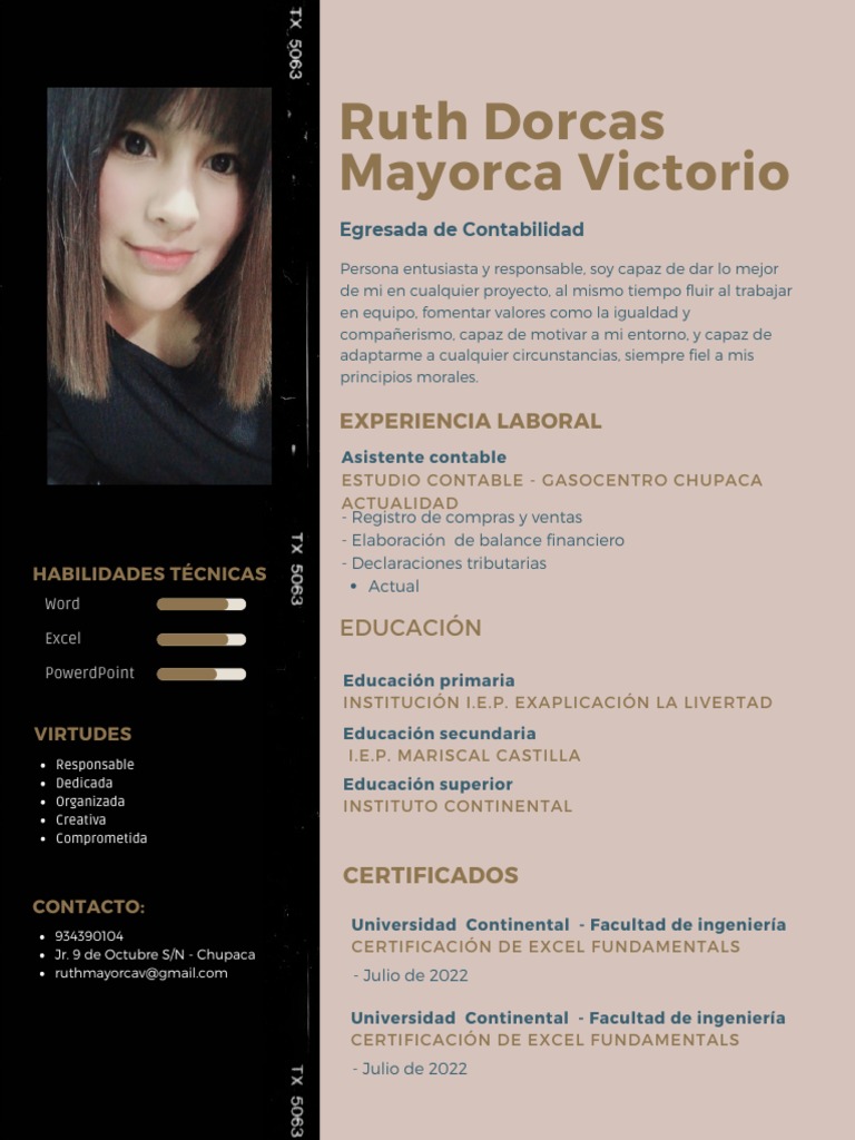 CV Mayorca Victorio Ruth Dorcas | PDF | Crecimiento personal y profesional