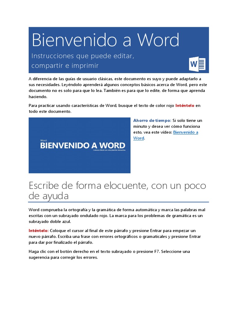 Guía práctica para usar Word | PDF | Microsoft Word | Software