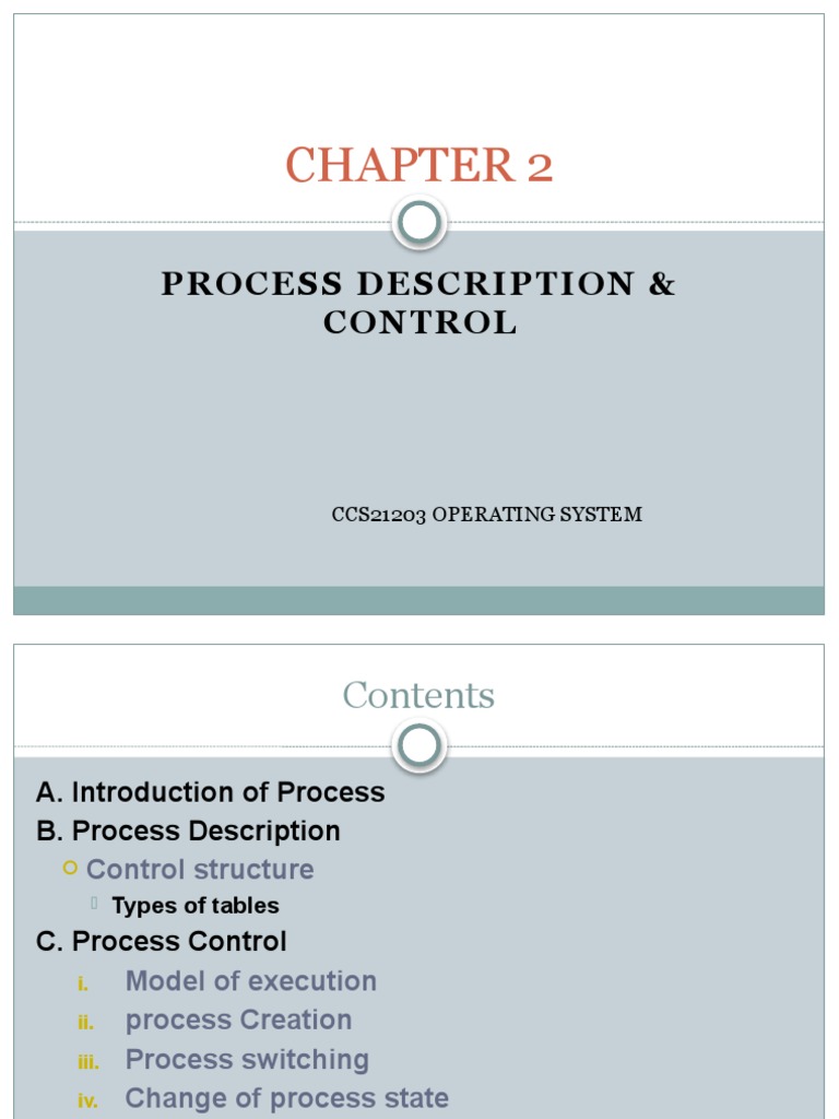 Process Description & Control: Ccs21203 Operating System | Download Free PDF | Process ...