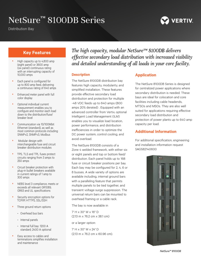 Netsure 8100 DB Series Data Sheet | PDF | Fuse (Electrical) | Transport ...