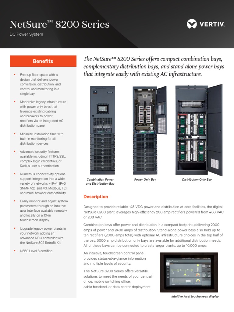 Netsure 8200 Data Sheet DC 00102 | PDF | Rectifier | Touchscreen