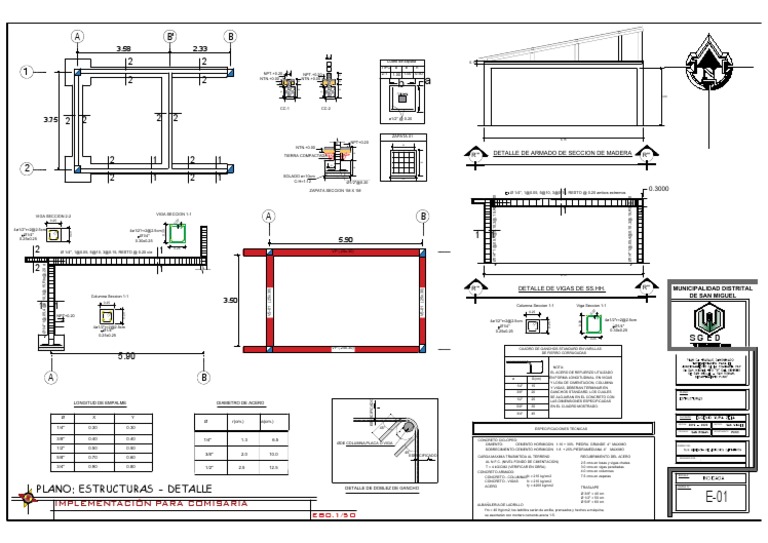 Plano Final Pnp-Estructuras | PDF | Materiales de construcción | Diseño