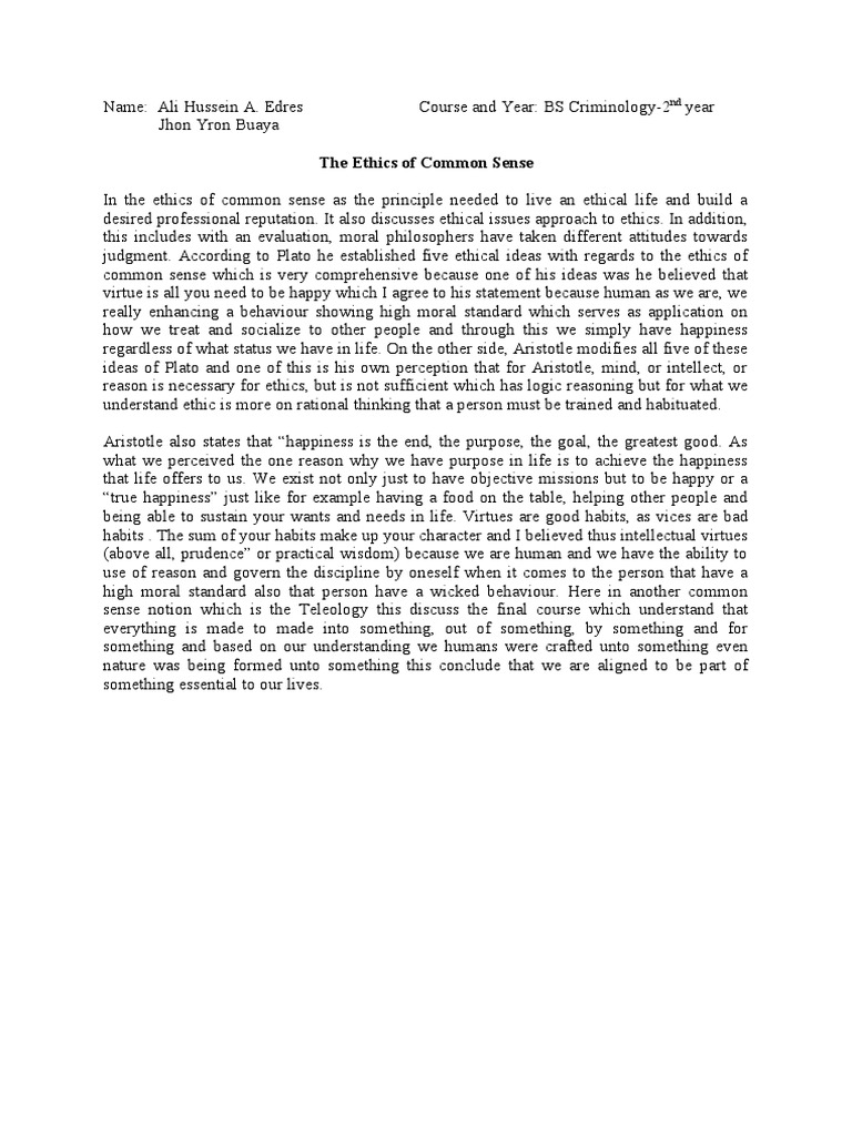 Reflection Ethics | PDF